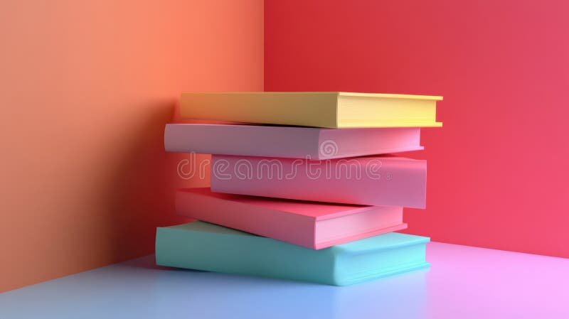 A Stack of Books Sitting on Top of a Table Stock Illustration ...