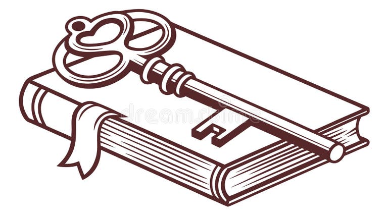 Stack of Books with Skeleton Key, Unlocking Knowledge, Vector Design ...