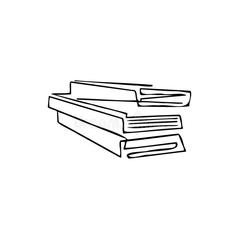 Stack of Books Sketch Vector Illustration Stock Vector - Illustration ...