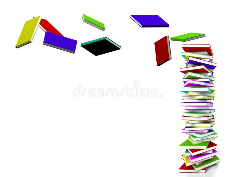 Stack of Falling Books stock illustration. Illustration of information ...
