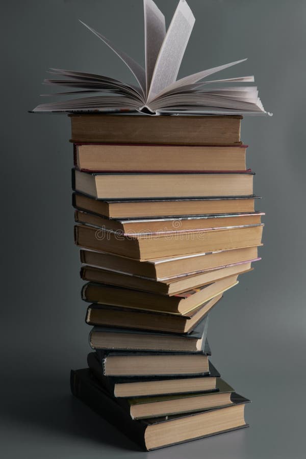 A Stack of Books in a Spiral Stock Image - Image of university ...