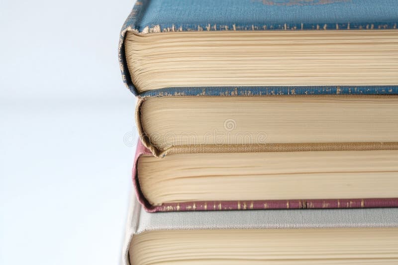 A Stack of Books Stacked on Top of Each Other Stock Image - Image of ...