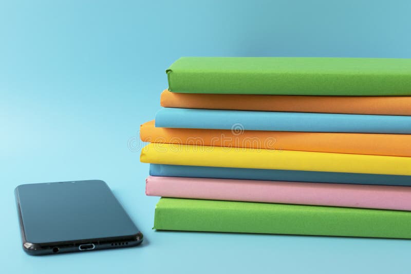 A Stack of Books, Textbooks. Distance Learning Stock Photo - Image of ...