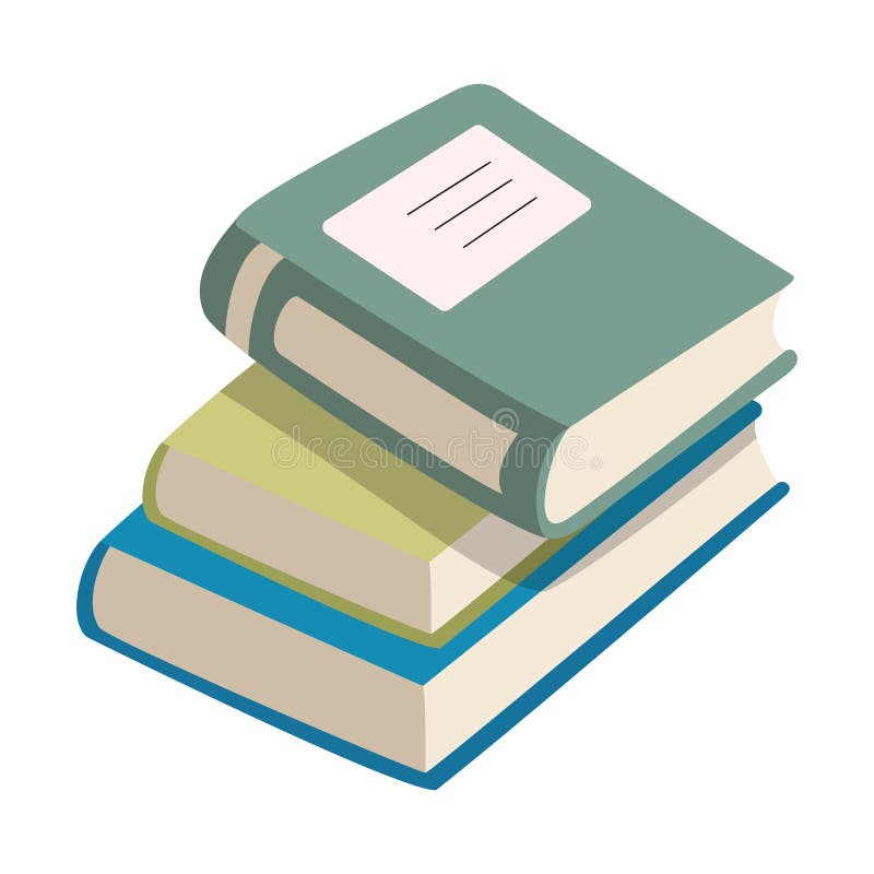 Stack of Books. Three Books Flat Design Illustrations Stock Vector ...