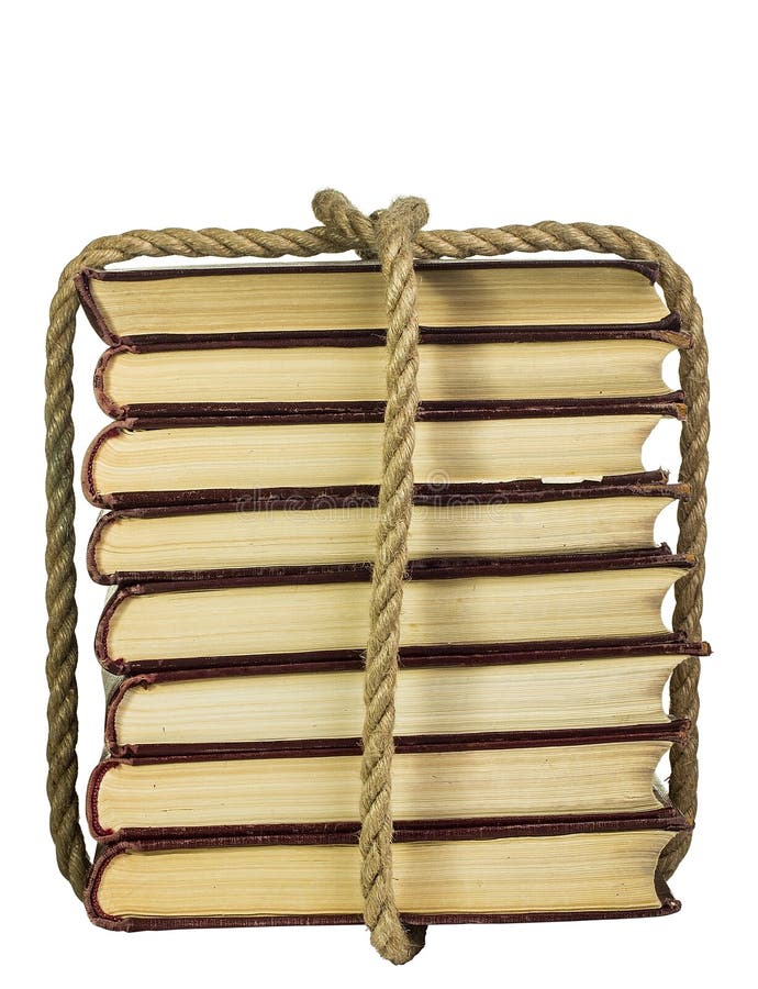 Books Tied Together with a Belt Stock Image - Image of retro, novel ...