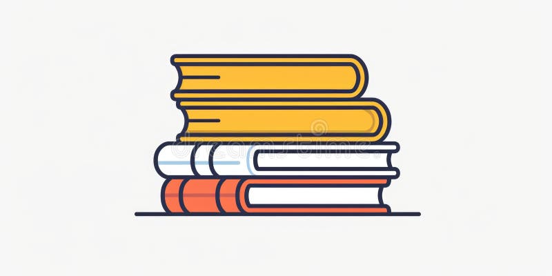 A Stack of Books with the Top Book Being Yellow Stock Image - Image of ...