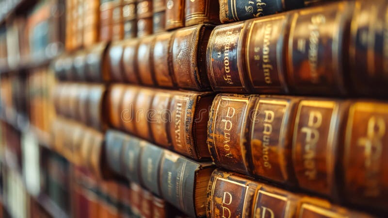 A Stack of Books on Top of Each Other in a Library. Stock Image - Image ...