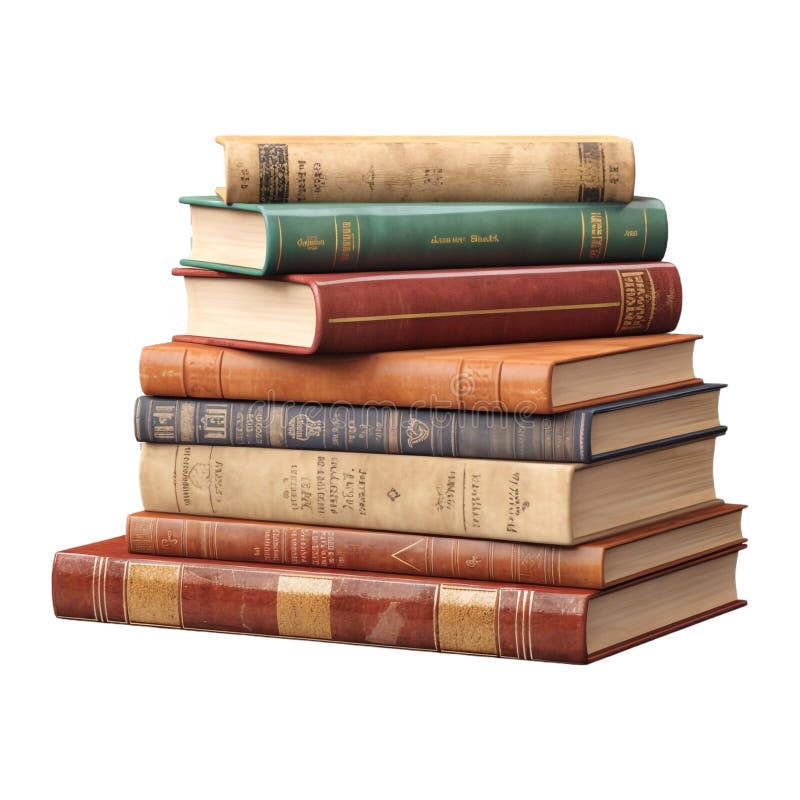 Stack Books on Transparent Background - Ai Generated Stock Illustration - Illustration of ...
