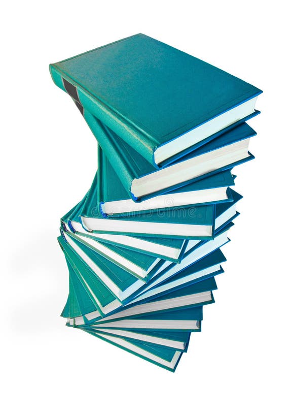 A Stack of Books with Turquoise Covers Stock Photo - Image of objects ...