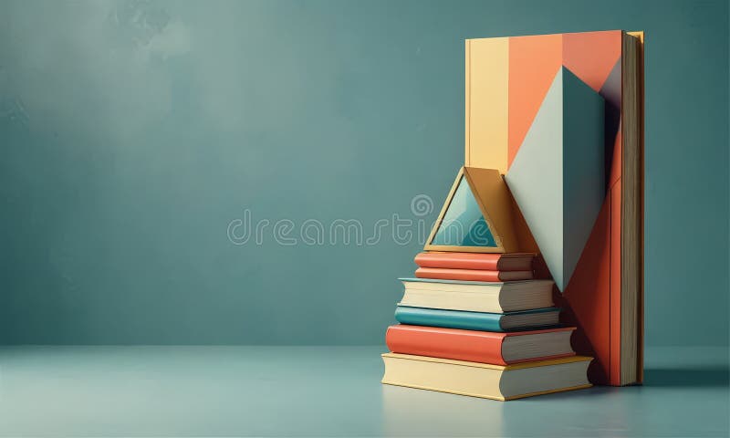 Stack Books in Various Colors and Sizes is Arranged in Pyramid-like ...