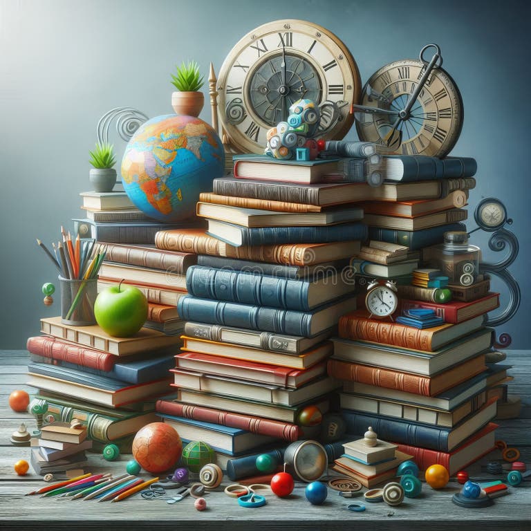 Stack of Books Varying Sizes and Textures Stock Illustration ...