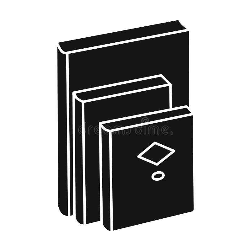 Stack of Books Vector Icon.Black Vector Icon Isolated on White ...