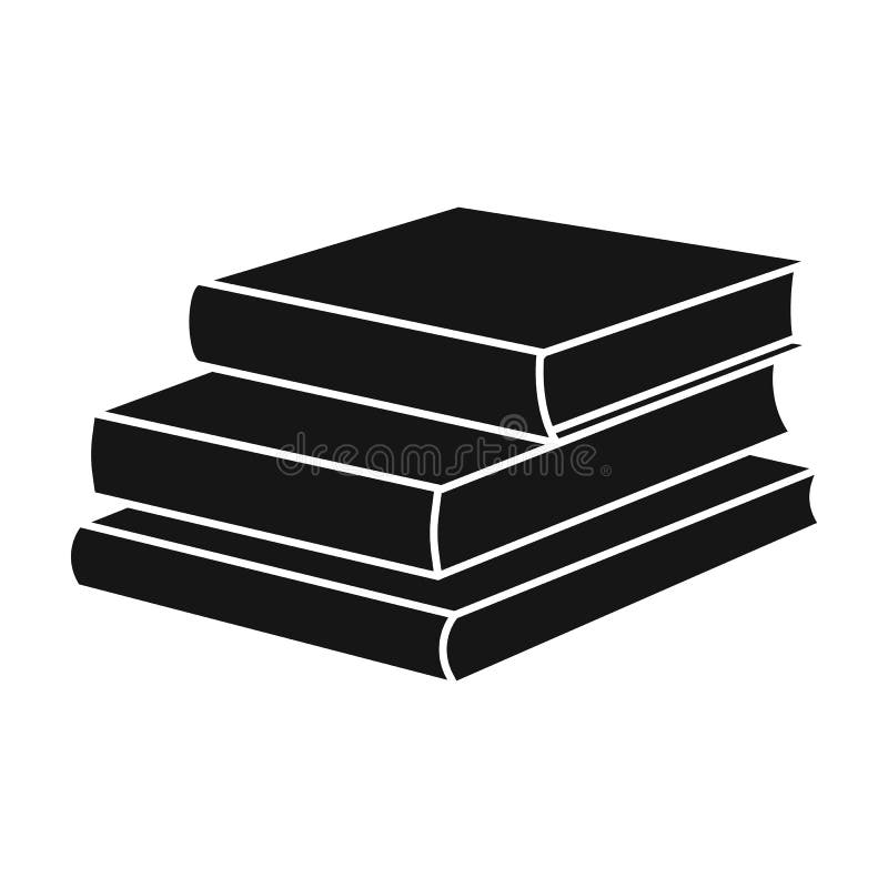 Stack of Books Vector Icon.Black Vector Icon Isolated on White ...