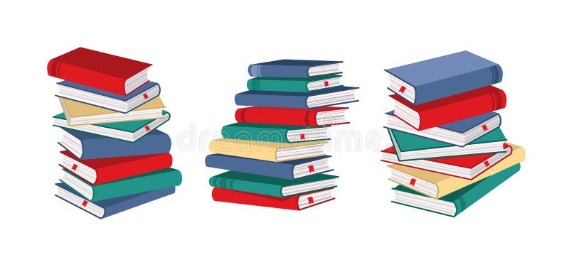 Stack of Books Vector Illustration. Stock Vector - Illustration of ...