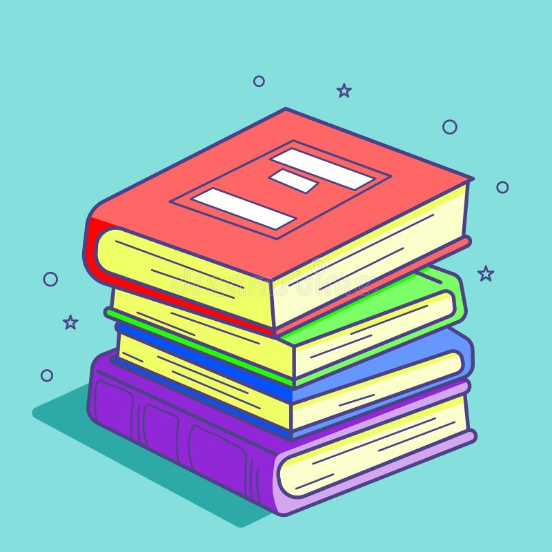 Stack of Books Vector Illustration Flat 2D Icon Stock Vector ...