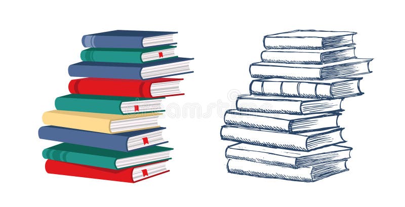 Stack of Books Vector Illustration. Stock Vector - Illustration of ...