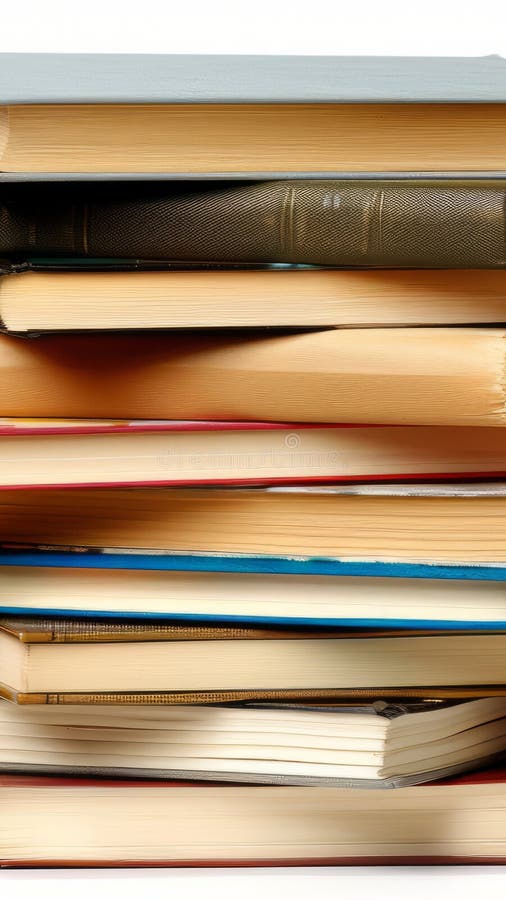 Stack of Books. Vertical Format. Stock Photo - Image of design ...