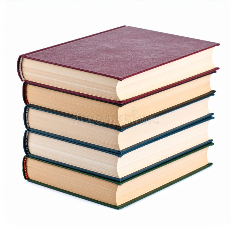 Stack of Books on White Background Stock Illustration - Illustration of ...
