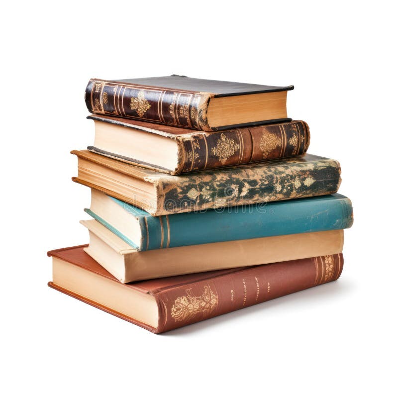 Stack of Books on White Background AI Generated Stock Illustration ...