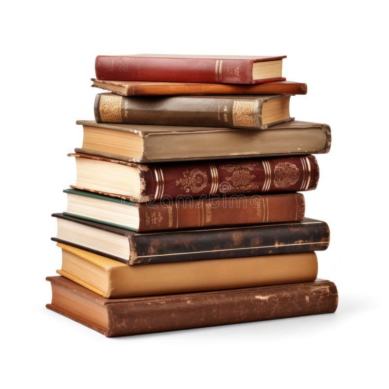 Stack of Books on White Background AI Generated Stock Illustration ...