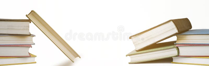 Stack of Books on White Background with Copy Space. Vintage Books Stack ...