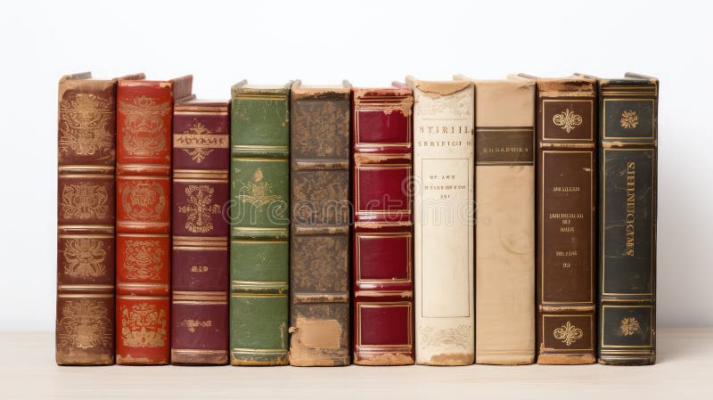 Stack Books with White Background Stock Illustration - Illustration of ...