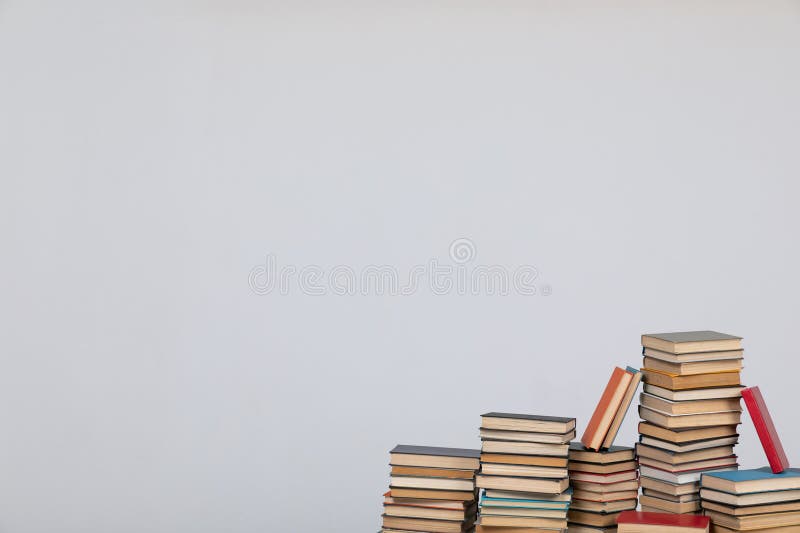 Stack of Books on a White Background in the Learning Library Stock ...