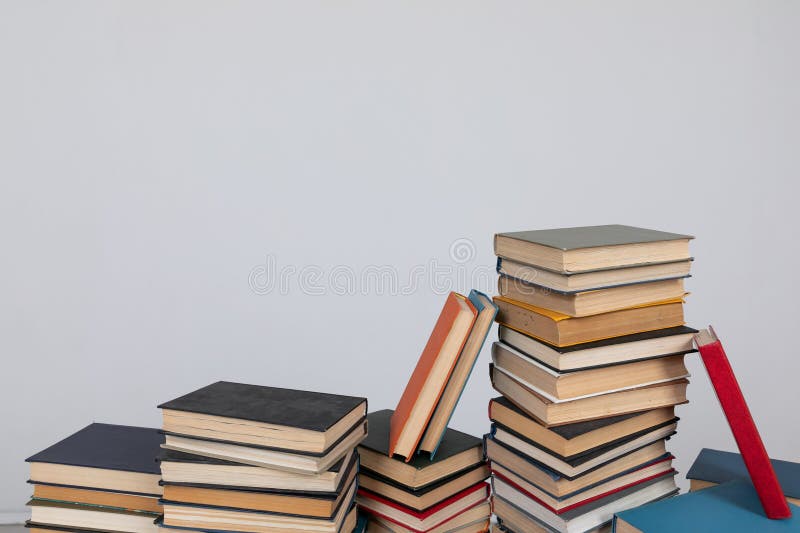 Stack of Books on White Background Learning Library Teaching Science ...