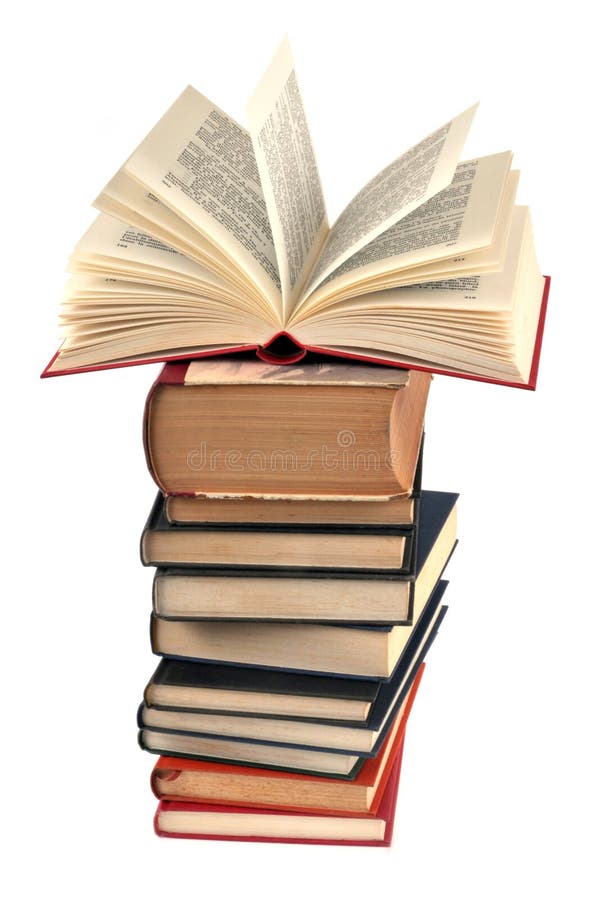 A Stack of Books on a White Background Stock Photo - Image of study ...