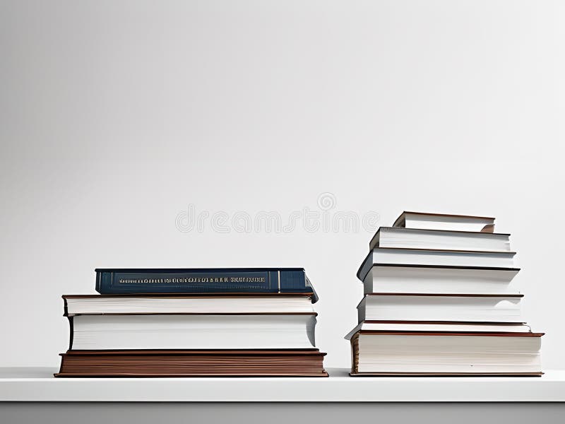 Stack of Books in White Empty Isolated Background, AI Generated Stock ...