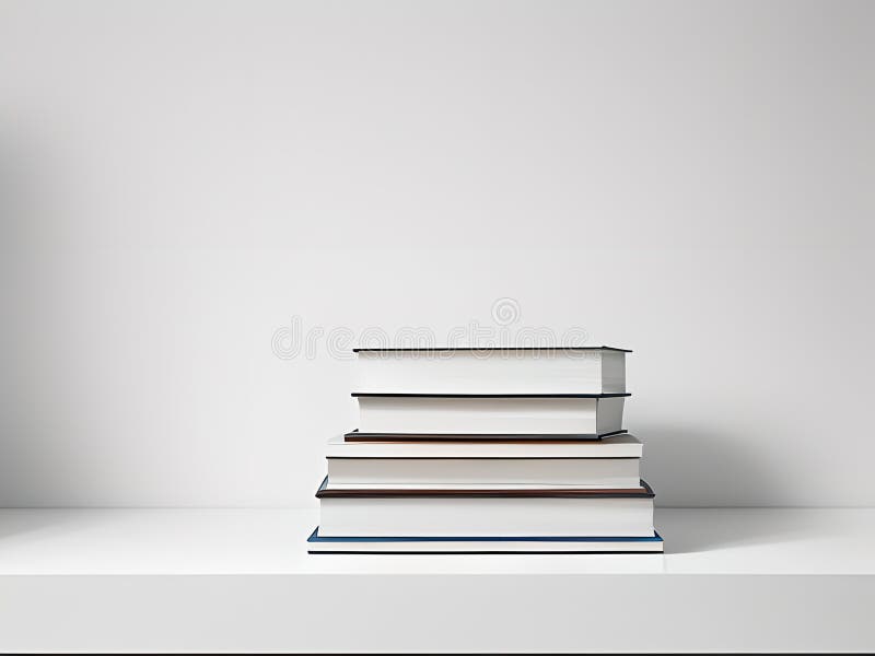 Stack of Books in White Empty Isolated Background, AI Generated Stock ...