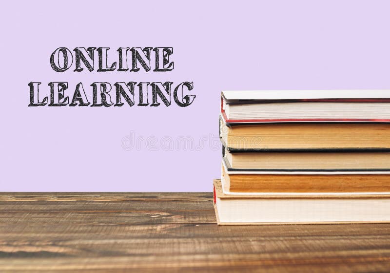 Stack of Books with the Word Online Learning Written on Top Stock Image ...