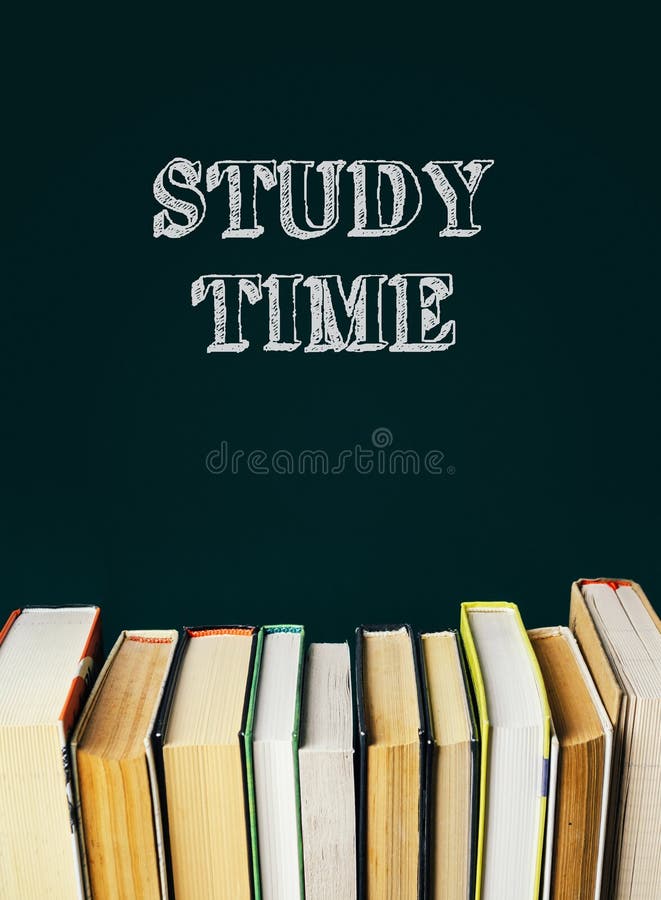 Stack of Books with the Words Study Time Written Above Them Stock Photo ...