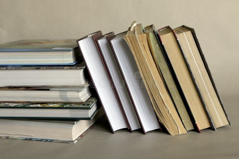 Stack of Books in the Workplace Stock Image - Image of learning ...