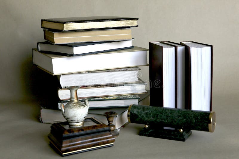 Stack of Books in the Workplace Stock Image - Image of stack, learn ...