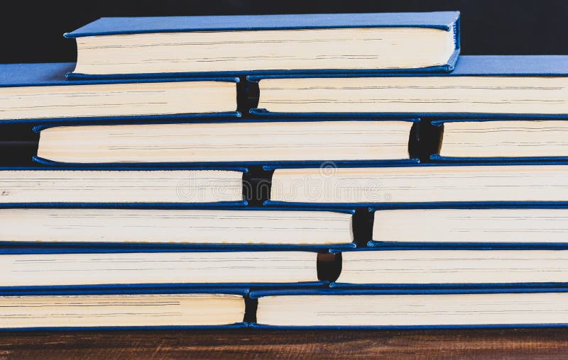 Stack of Books with Yellow Pages Stock Photo - Image of page, hardcover ...