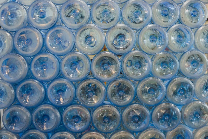 Stack of Bottom of Plastic Bottles. Stock Image - Image of cooler, tone ...