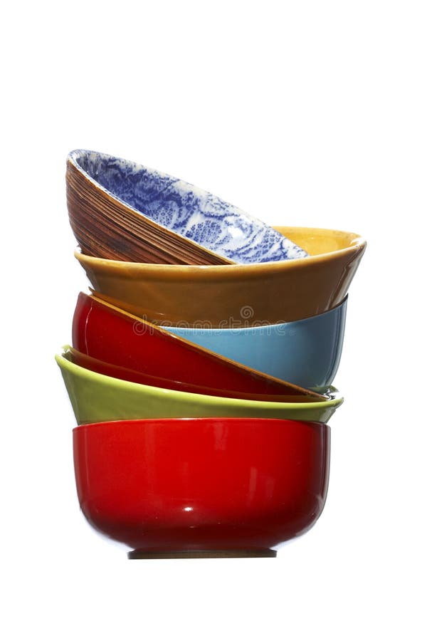 Colorful Asian Ceramic Bowls Stock Image - Image of green, colorful ...