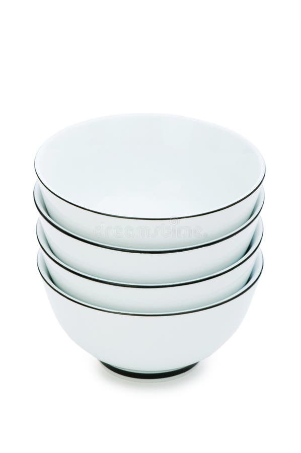 Stack of bowls isolated stock image. Image of plates - 10471169
