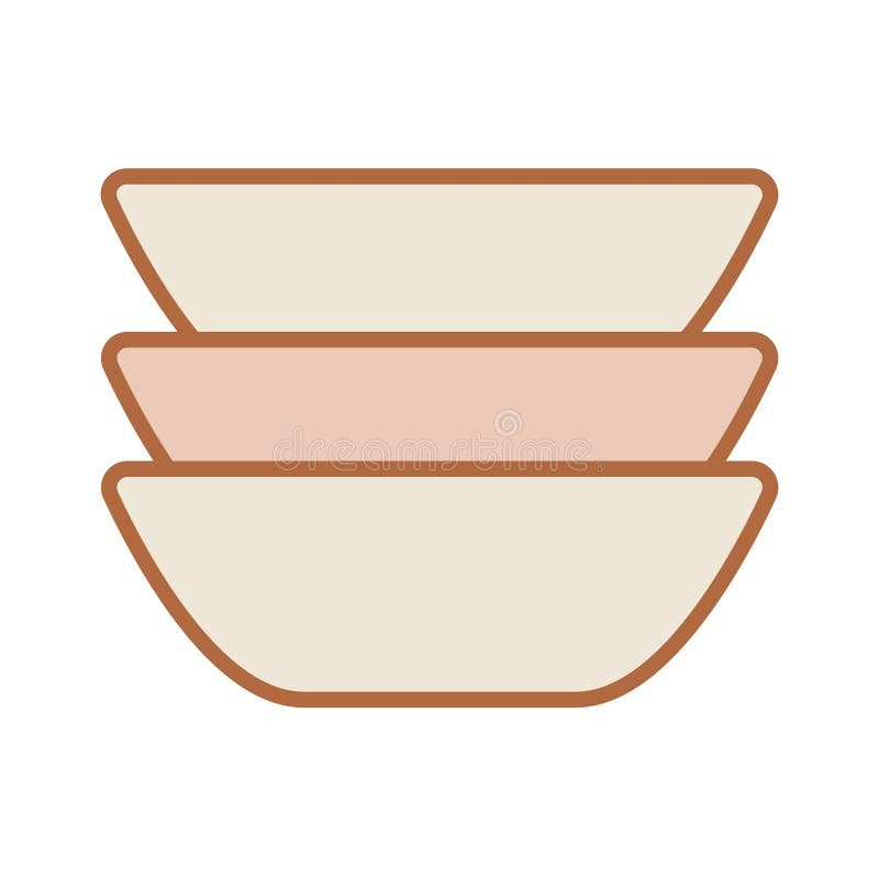 Stack of Bowls Plates Line Icon. Vector Illustration Stock Vector ...