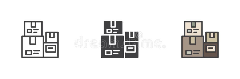 Stack Boxes Outline Stock Illustrations – 589 Stack Boxes Outline Stock ...