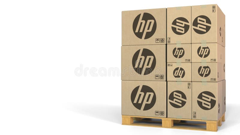 Stack of Boxes with Intel Logo. Editorial 3D Animation Stock Footage ...