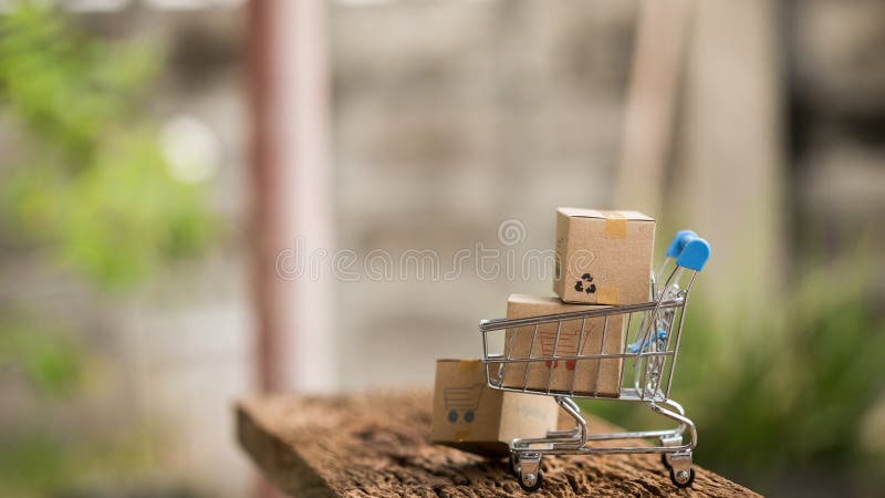 Stack Boxes on Laptop for Customer Can Buy from Electronic Internet and ...