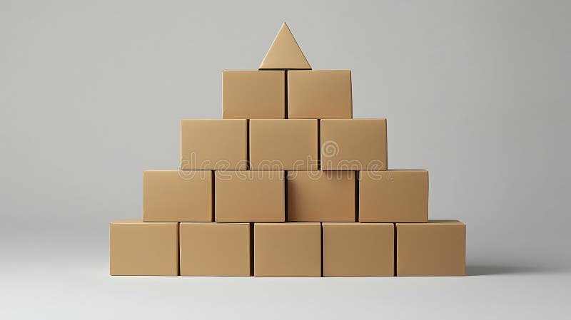 A Stack of Boxes is Piled on Top of Each Other in a Pyramid Shape Stock ...