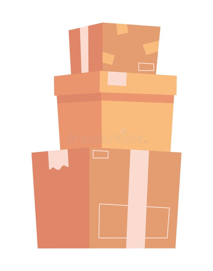 Stack of boxes stock vector. Illustration of cargo, isolation - 261055404