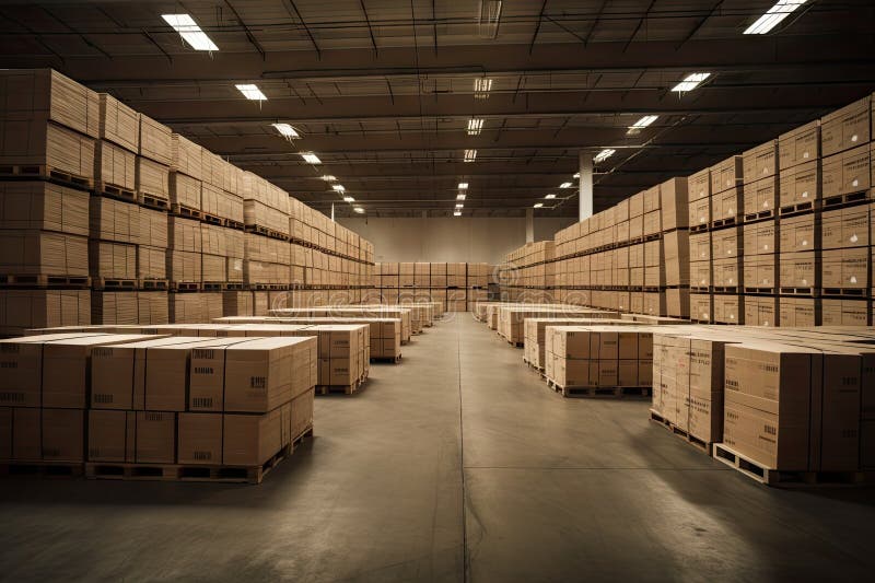 Stack of Boxes in a Warehouse, Ready To Be Shipped Stock Illustration ...