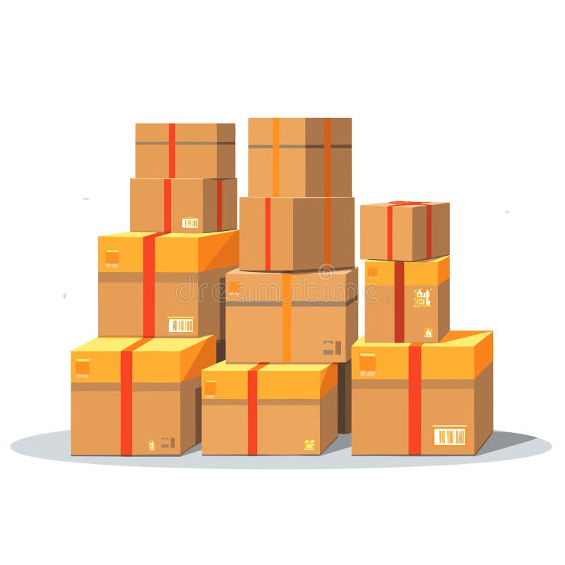 Stack of Boxes Warehouse Set Vector Flat Isolated Illustration Stock ...