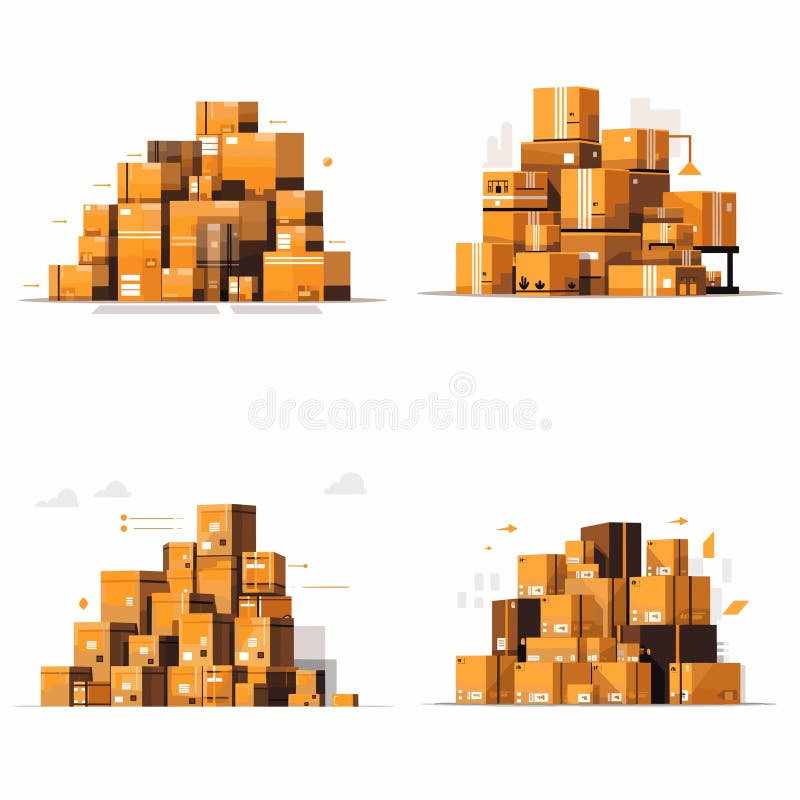 Stack of Boxes Warehouse Vector Flat Isolated Illustration Stock Vector ...