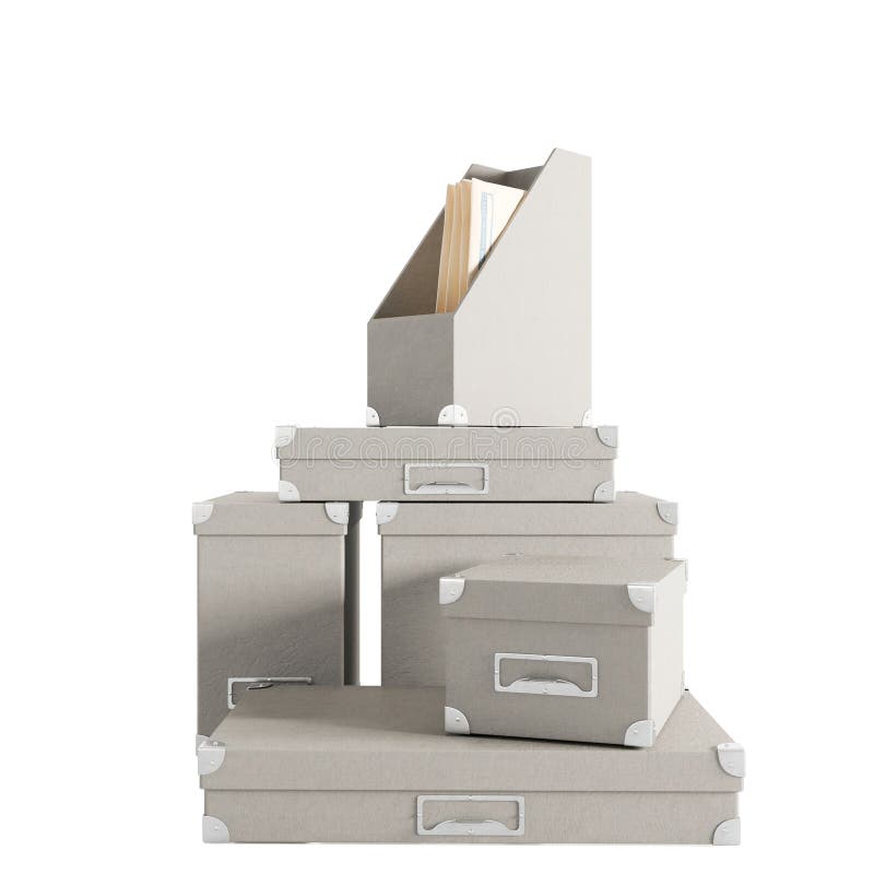 Stack of Boxes on a White Surface Stock Illustration - Illustration of ...