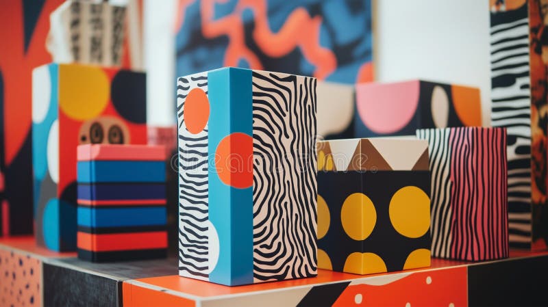 A Stack of Boxes with a Zebra Print on Them Stock Photo - Image of ...